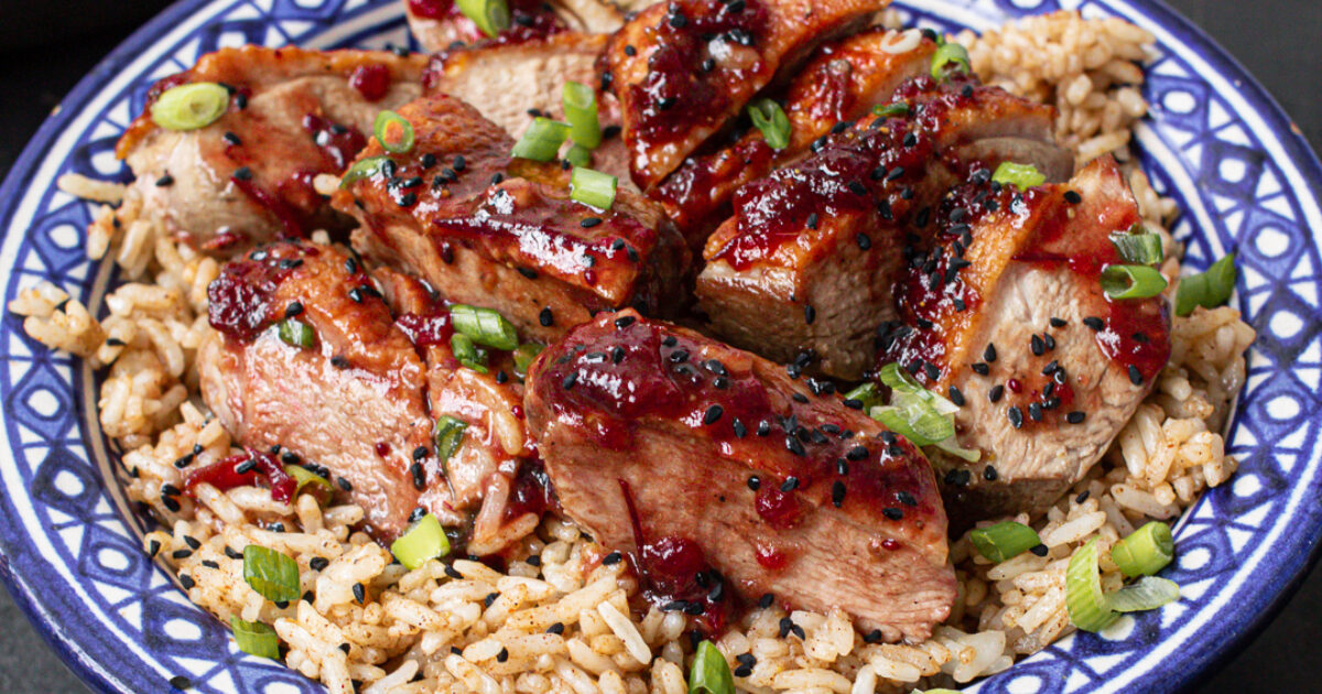 Sweet Glazed Sticky Duck with Tilda Fragrant Jasmine Rice | Mob