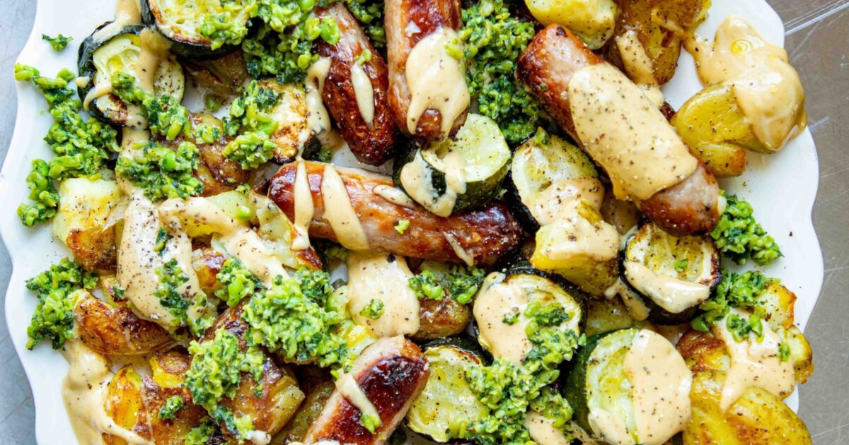 Bangers & Mash Traybake | Mob