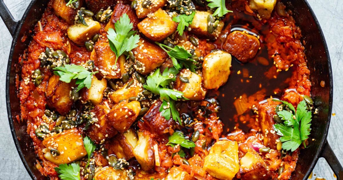 Halloumi Con Tomate With Seedy Drizzle Mob