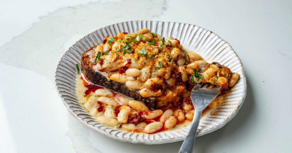 Brothy Miso Beans on Garlic Toast | Mob