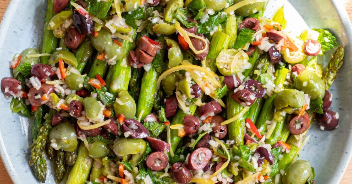 Roasted Asparagus With Preserved Lemon & Olive Salsa | Mob