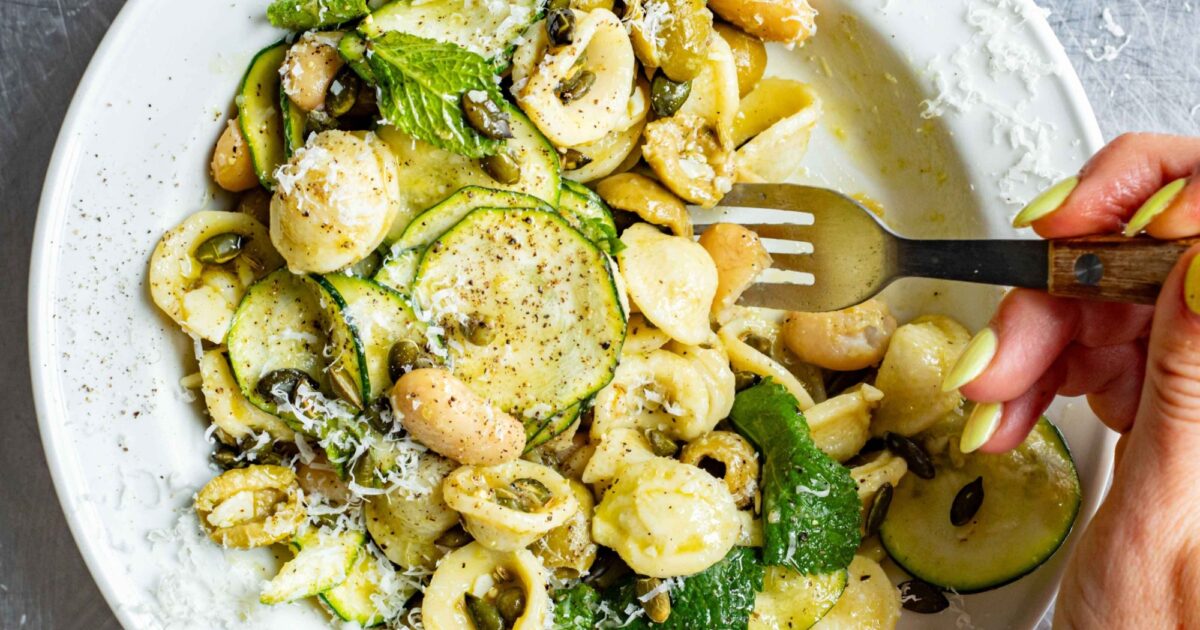 Courgette Butter Bean Pasta Salad | Mob