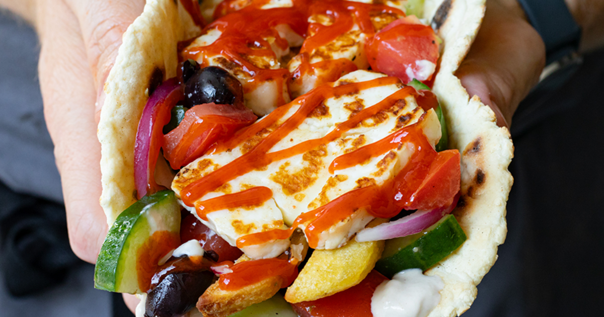 Halloumi-Stuffed Greek Flatbread Recipe | Mob