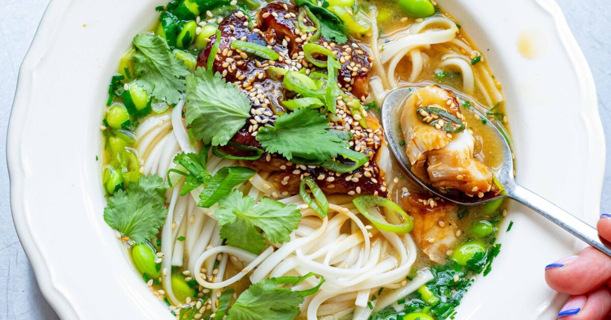 Blackened Cod with Herby Miso Soba Recipe | Mob