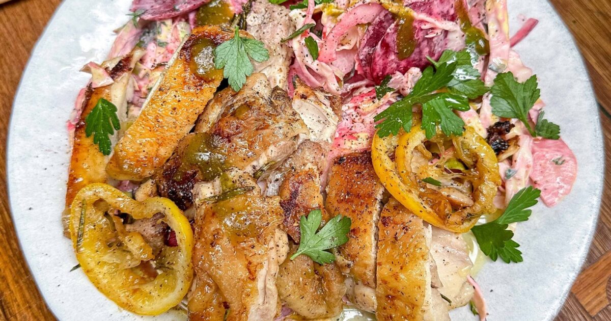 Brick Chicken with Autumn Slaw | Mob