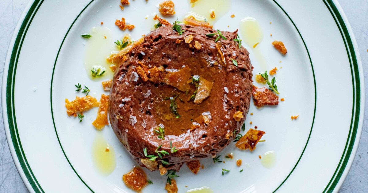Dark Chocolate Chilli Mousse with Crispy Chicken Skin Recipe | Mob