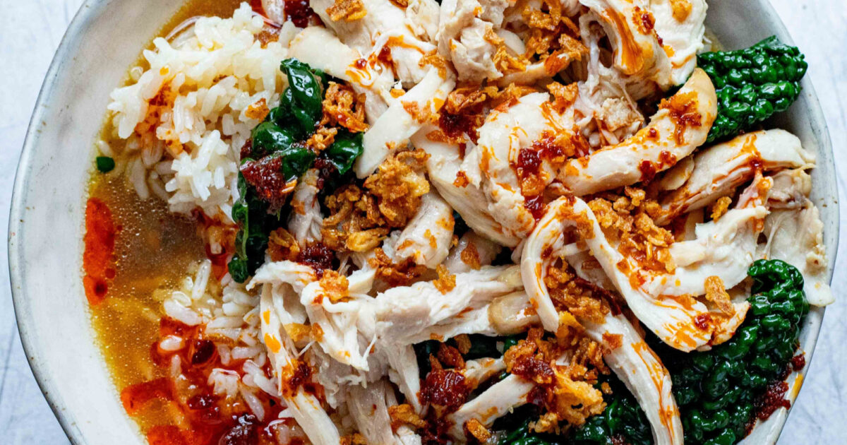 Chicken & Greens in Brothy Rice Recipe | Mob