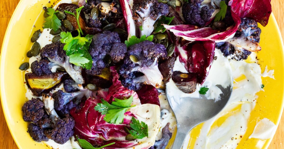 Polyphenal Salad with Roasted Carrots & Cauliflower Recipe | Mob