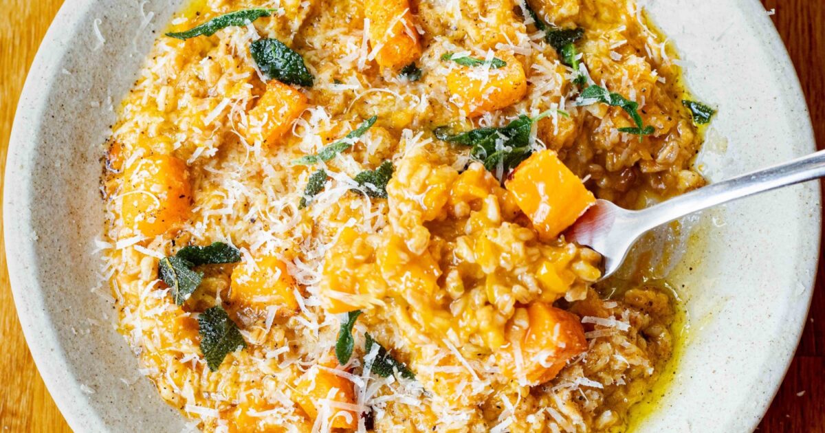 Squash & Sage Spelt Risotto Recipe | Mob