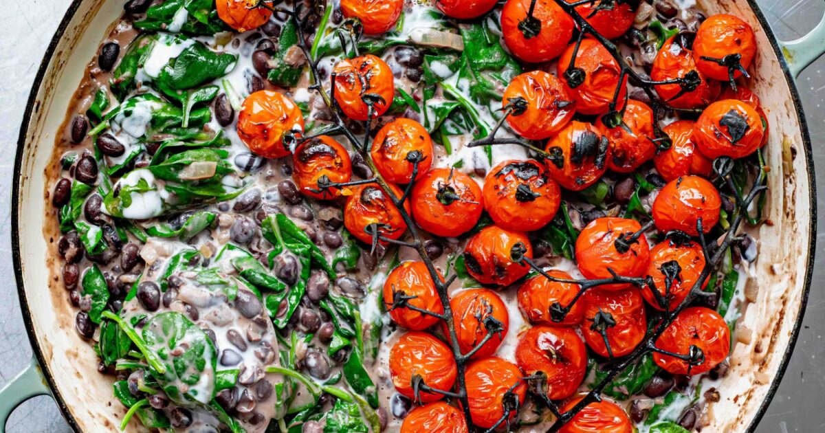 Batch: Creamy Coconutty Beans with Roasted Tomatoes Recipe | Mob