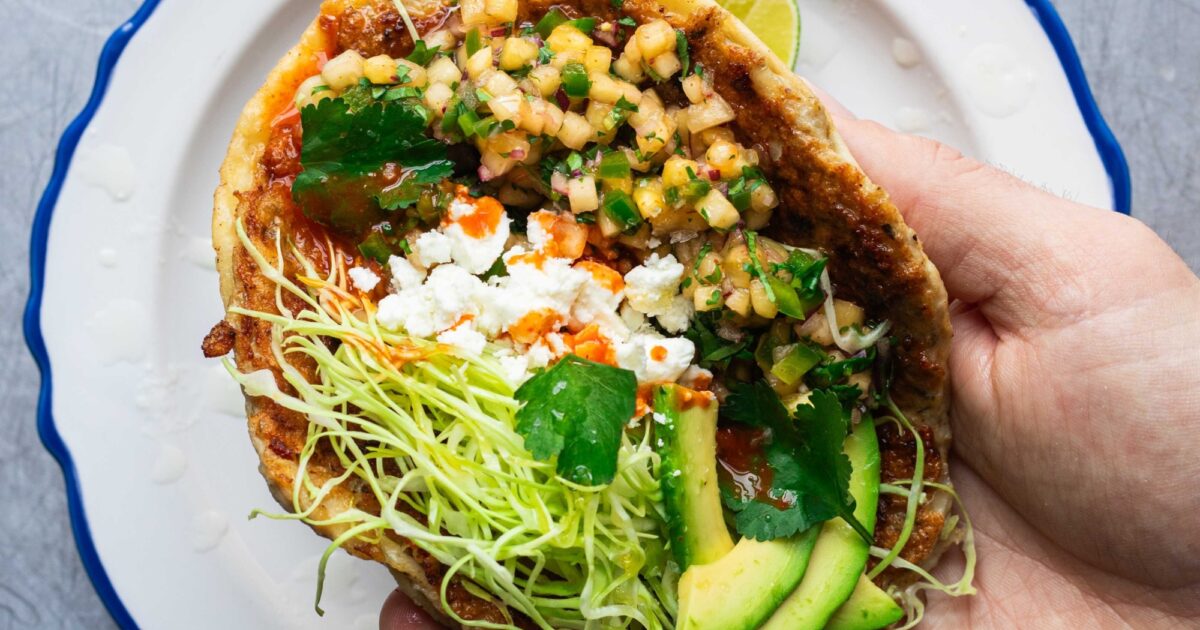 Smashed Chicken Tacos with Pineapple Salsa | Mob