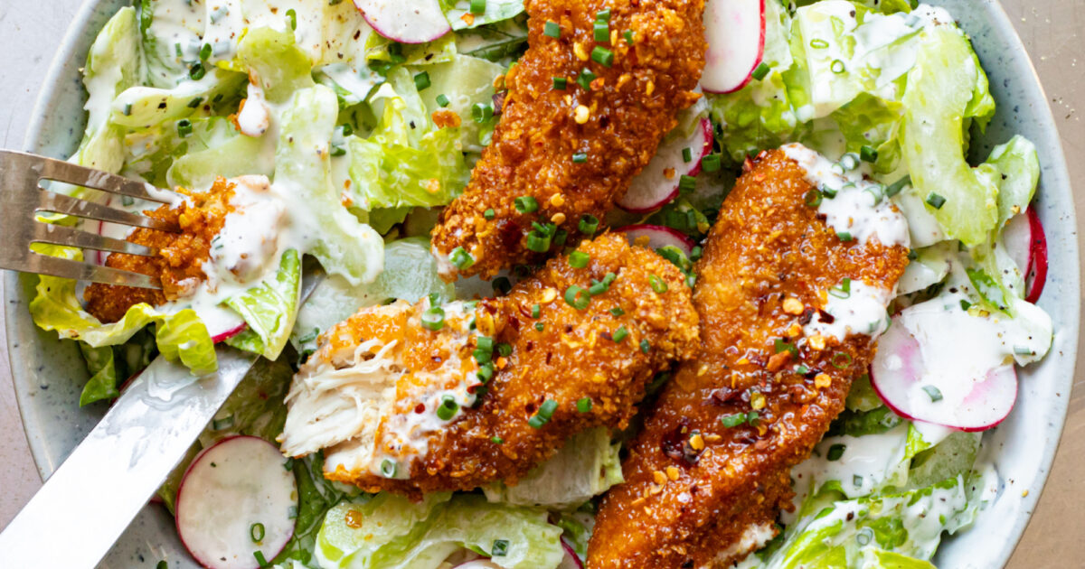 Hot Honey Chicken Salad with Ranch-ish Dressing | Mob