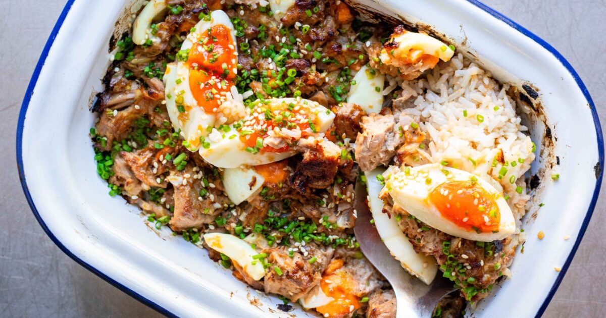 Baked Tuna Egg Mayo on Japanese Rice with Teriyaki Sauce | Mob