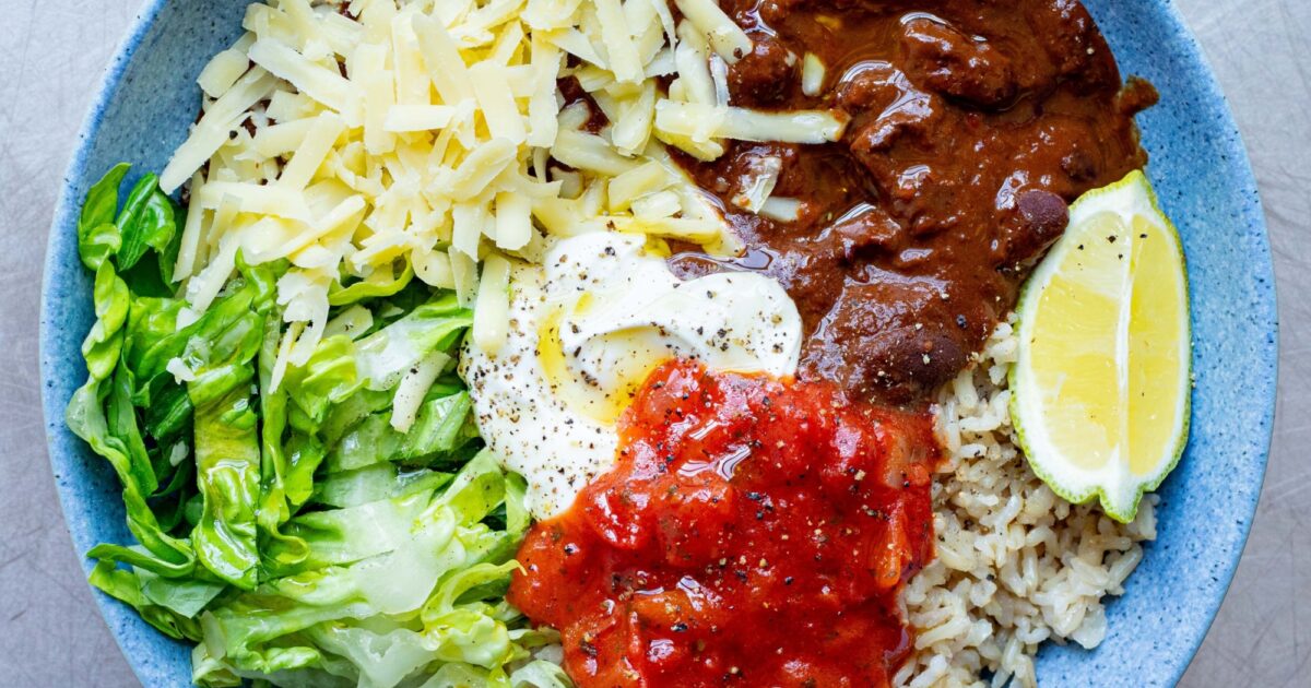 Veggie Chilli Burrito Bowl | Mob