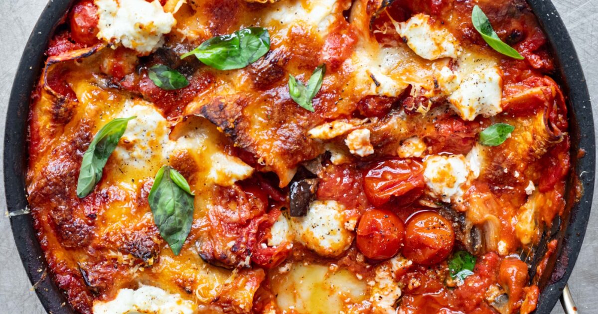 Cheat’s One-Pot Aubergine Lasagne with Ricotta & Parmesan | Mob