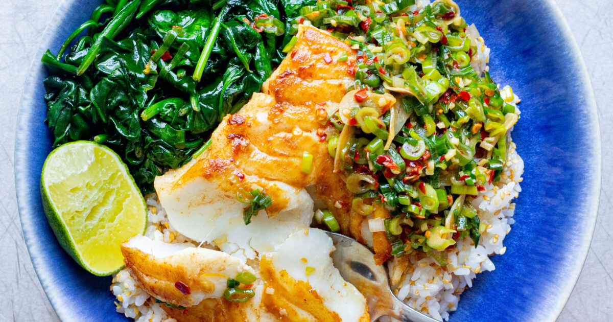 Crispy Cod with Spring Onion & Sesame Butter Sauce | Mob