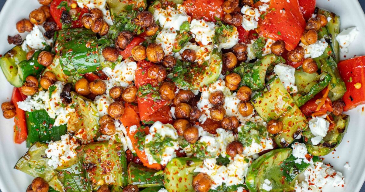 Sizzle butter salmon, grilled cucumber salad and the juiciest… | Mob